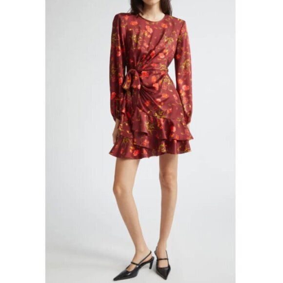 cinq a sept | Dresses | Cinq Sept Alice Floralprint Satin Minidress ...